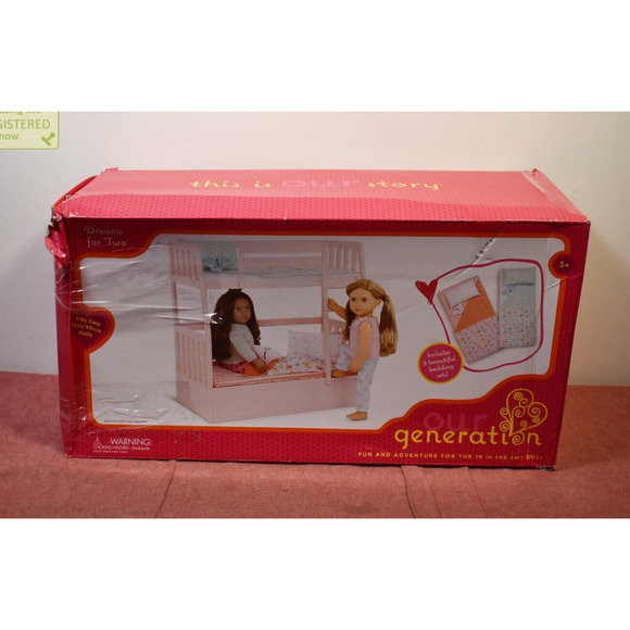 Toys | Our Generation Dreams Pink Bunk Beds Accessory Set For 18 Dolls ...